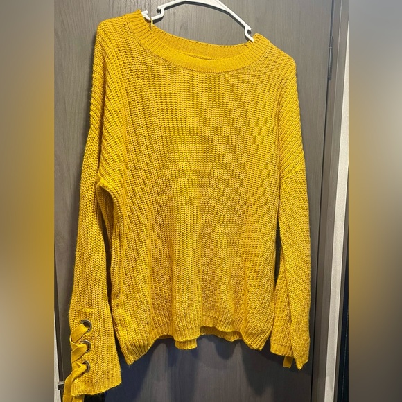 Love By Design | Sweaters | Love By Design Yellow X Sweater | Poshmark
